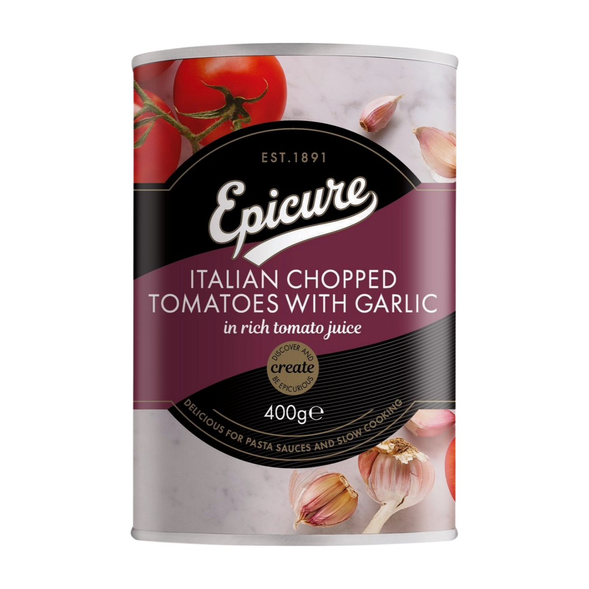 Epicure Italian Chopped Tomatoes with Garlic (400g) – Fennel and Ginger