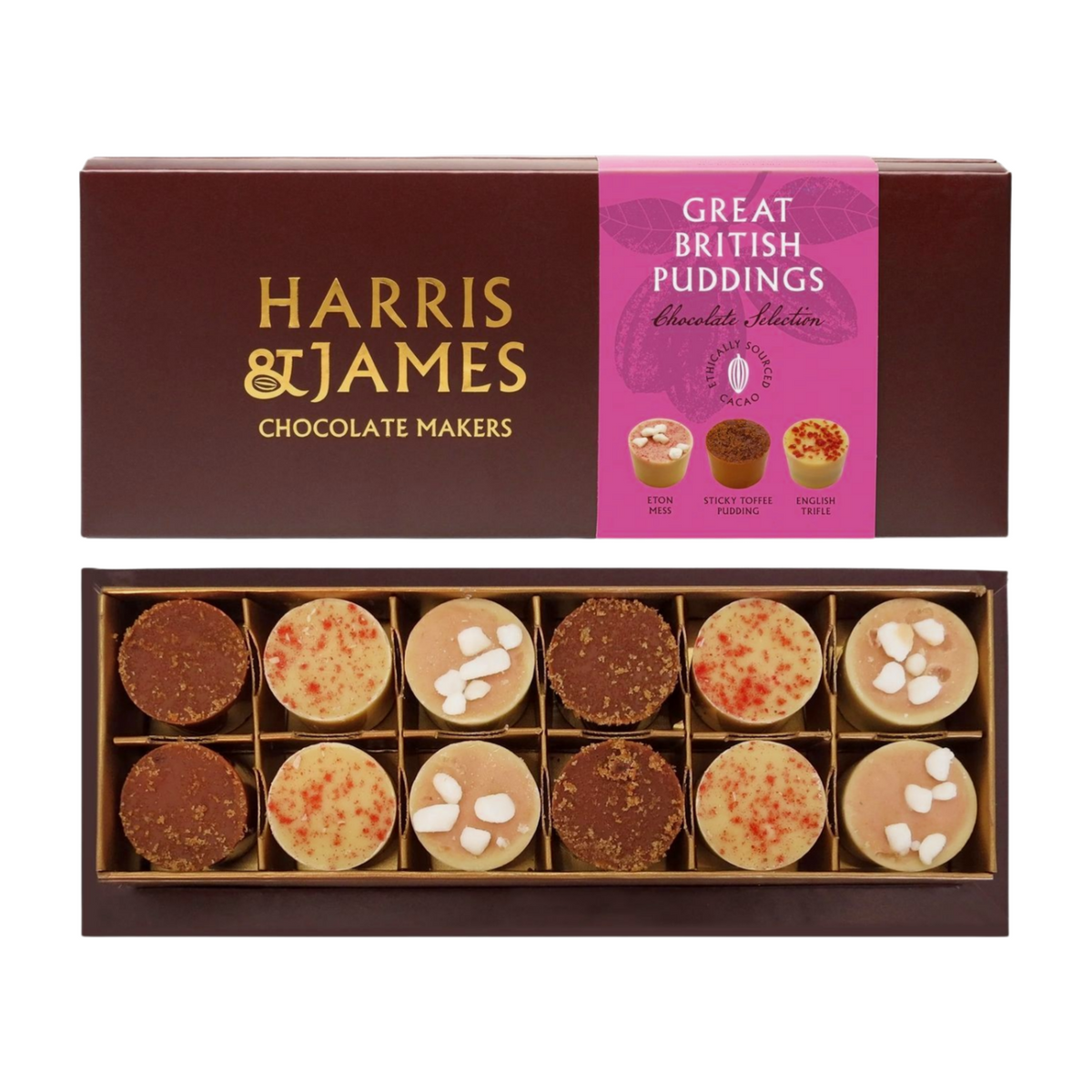 Harris & James Great British Puddings Chocolate Selection Box (180g ...