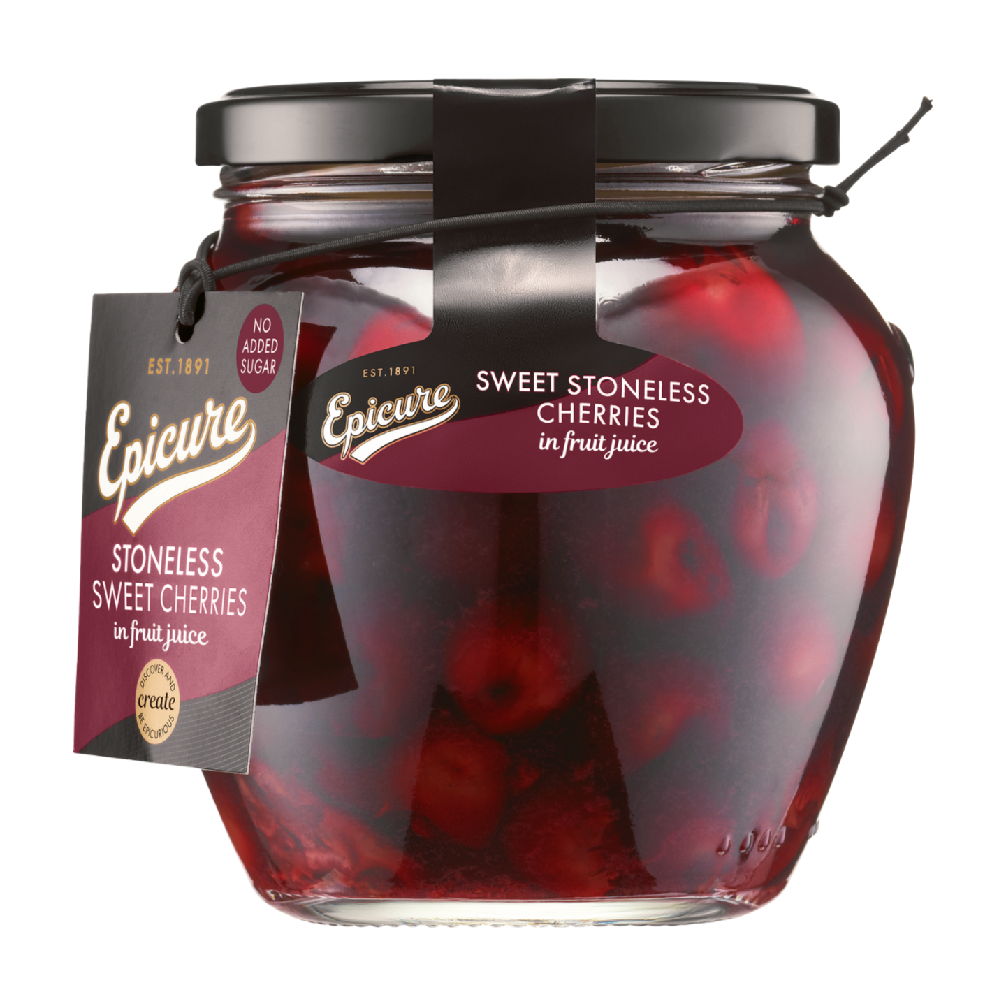 Epicure Stoneless Sweet Cherries in Fruit Juice (550g) – Fennel and Ginger