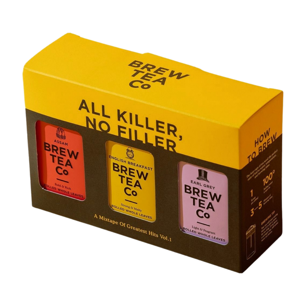 Brew Tea Co All Killer, No Filler, Mini Loose Leaf Tea Tin Trio (270g ...