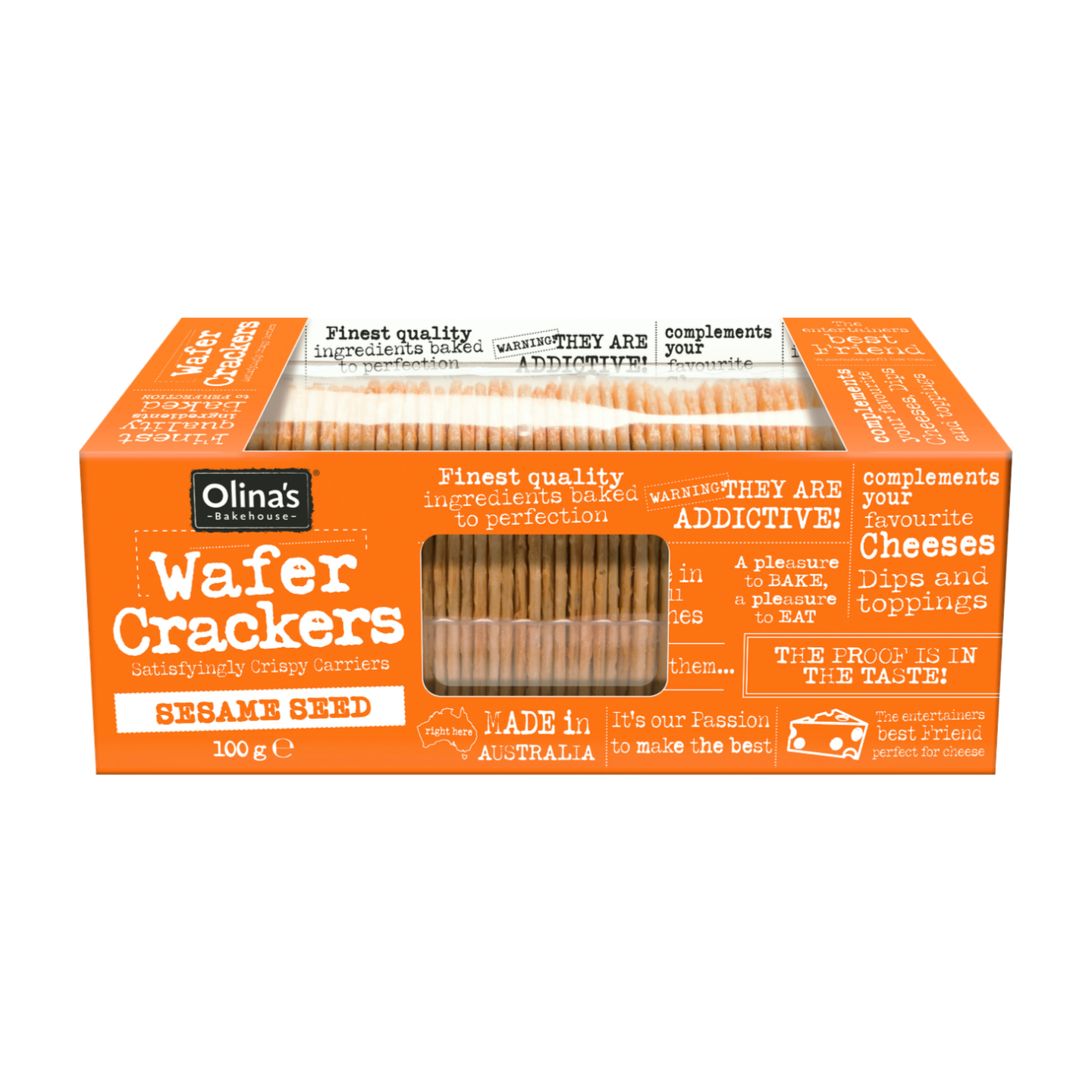 Olina's Bakehouse Sesame Seed Wafer Crackers (100g) – Fennel and Ginger