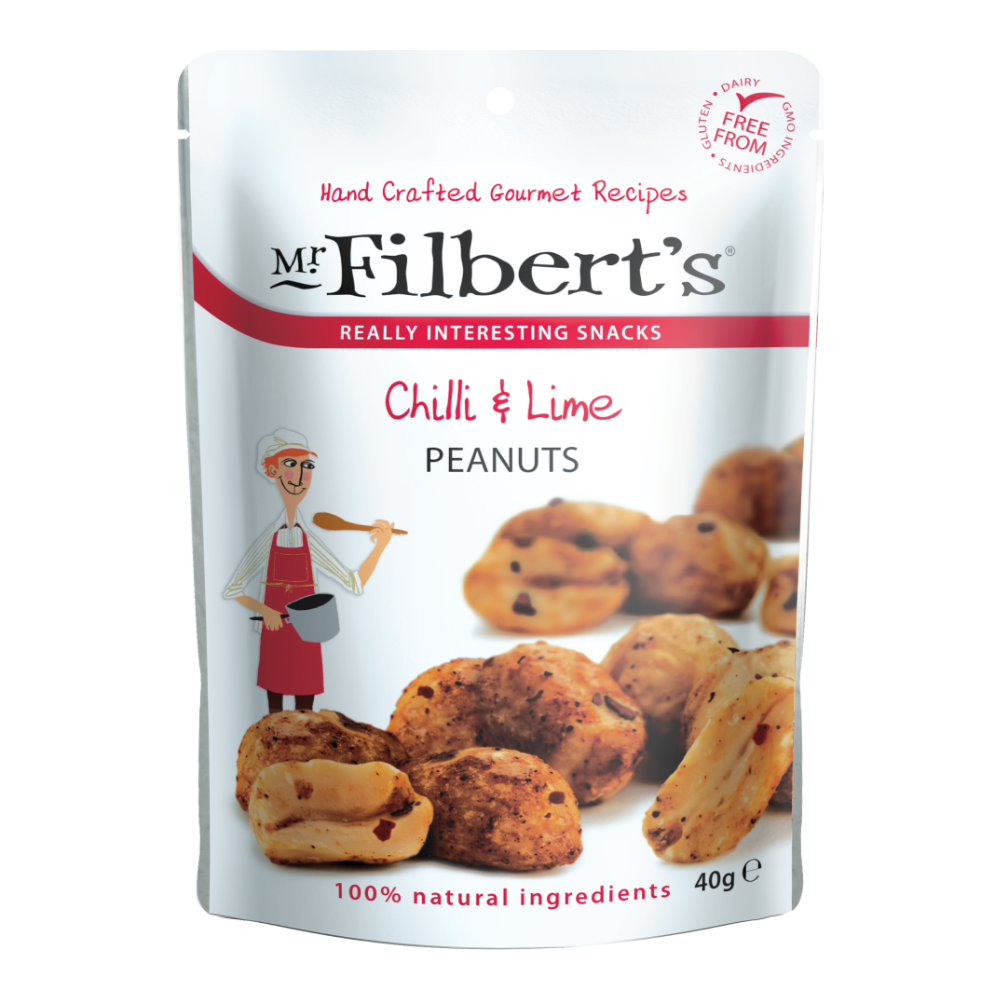Mr Filbert's Chilli & Lime Peanuts Pocket Snacks (40g) – Fennel and Ginger